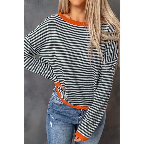 DEAR LOVER | Tops | New Dear Lover Contrast Trimmed Striped ...